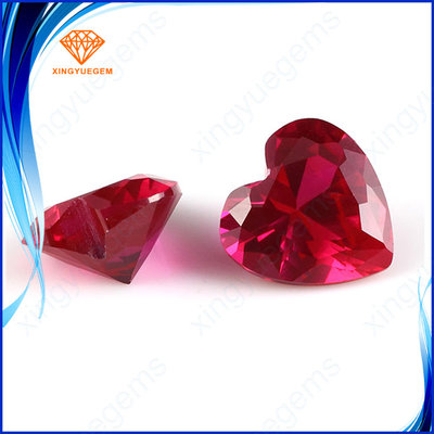 Cheap price wholesale heart shape 5# lab created diamond Ruby stones