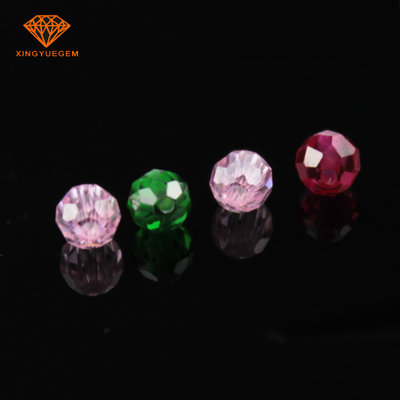 5A 4mm Round shape with hole Synthetic corundum Ruby beads for Jewelry making
