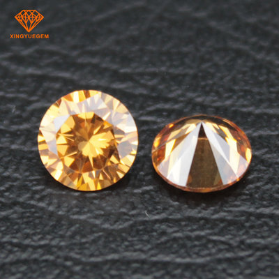 Cheap wholesale 3A 5A champagne diamond color loose cubic zirconia stone