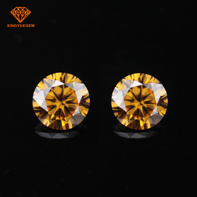 8 Heart and Arrow forever brilliant cut champagne color 2CT lab created diamond moissanite