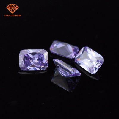 Rectangle shape Cubic zirconia factory price aaa pink color excellent princess cut  cz gemstone
