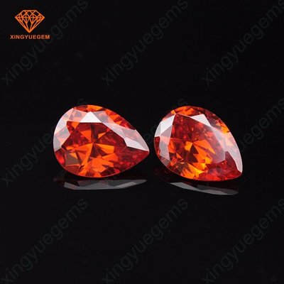 Artificial cz gemstone pear shape red garnet aaa cubic zirconia diamond price