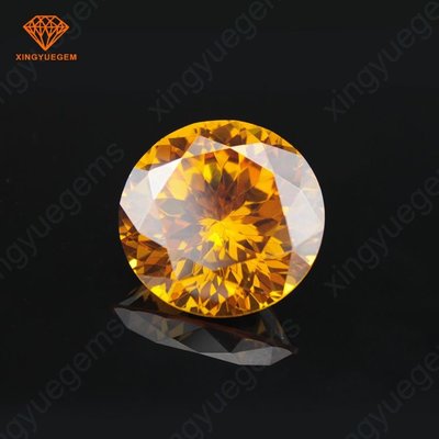 Rose cut yellow gold color round shape cubic zirconia in loose gemstone wholesale