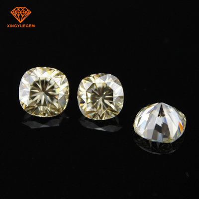 8 heart and arrow cushion fancy cut yellow moissanite diamond for moissanite jewelry