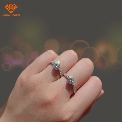 Classic 1 carat 14k 18k gold moissanite diamond engagement rings for ladys