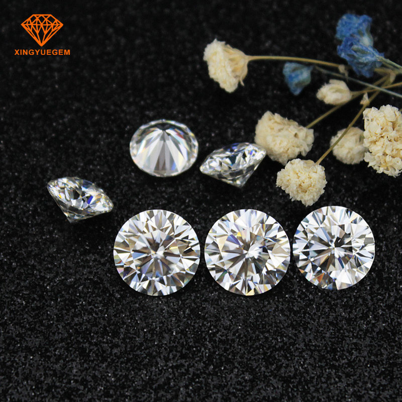 Heart and Arrow round cut 9mm 3 carat white DEF moissanite loose stone