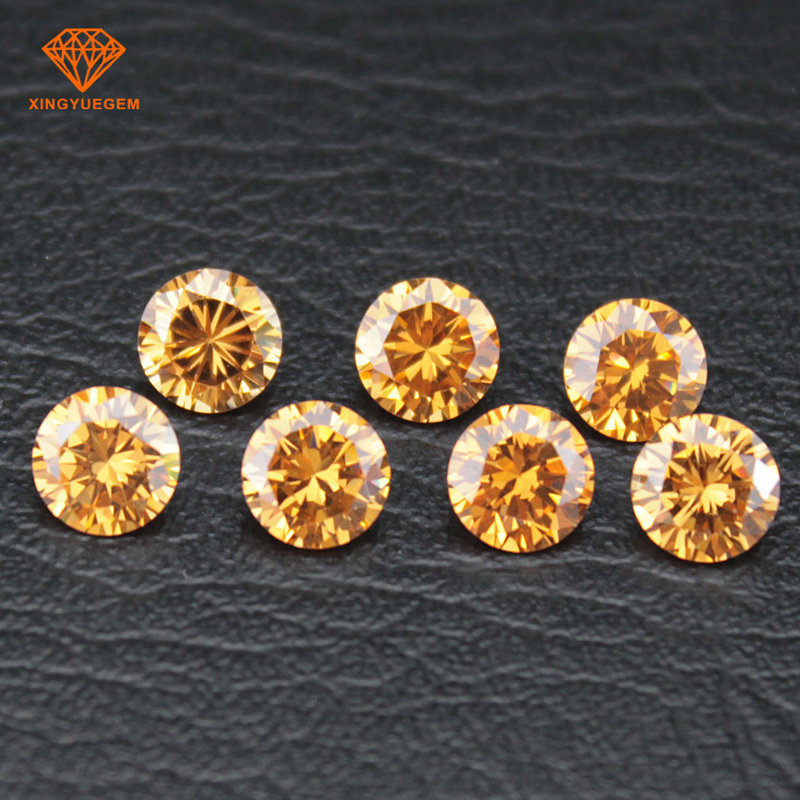 Cheap wholesale 3A 5A champagne diamond color loose cubic zirconia stone