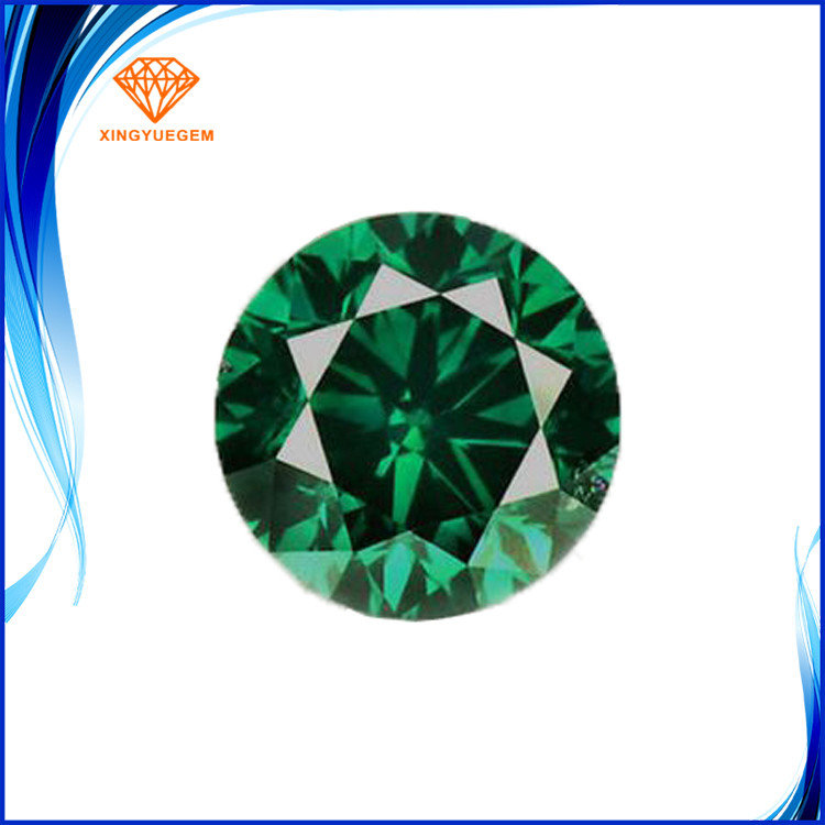 China manufacture high quality imitation jewelry VVS1 green color diamond round cut moissanite