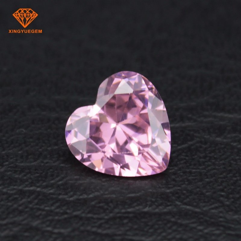 Wholesale price for  3A 5A pink color cubic zirconia gemstone with excellent heart cut