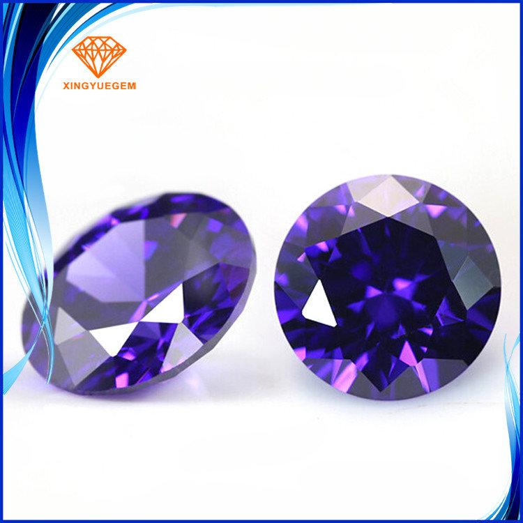 Factory wholesale cubic zirconia 2A 3A 5A , round shape amethyst color cubic zirconia stone, customized make welcome