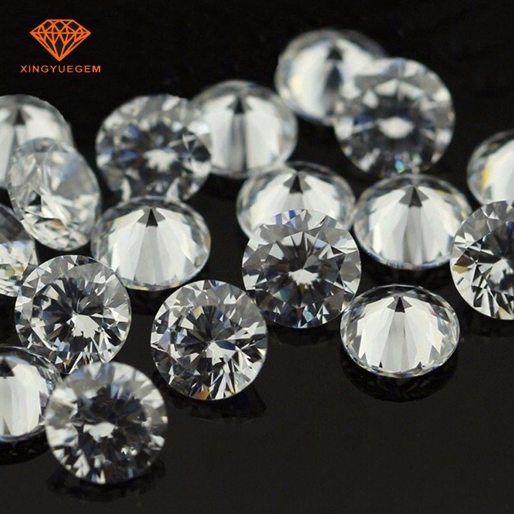 Gems factory 2mm 3mm 4mm white round cubic zirconia aaa aaaaa loose gemstones