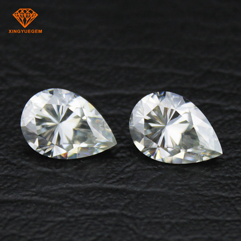 Pear shape synthetic diamond VVS clarity GH clear white color moissanite diamond
