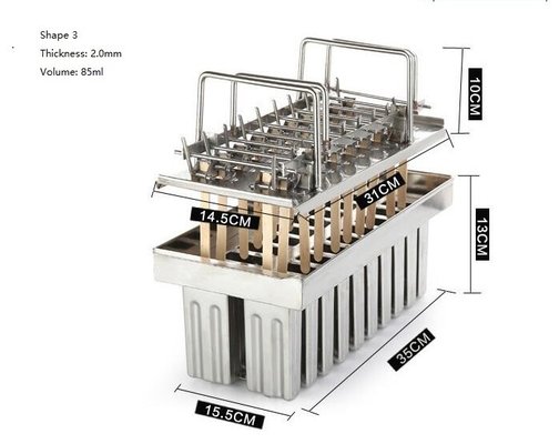 Mold ice cream form ice lolly freezer use only 5 different size for you to select with stick holder extractor supplier