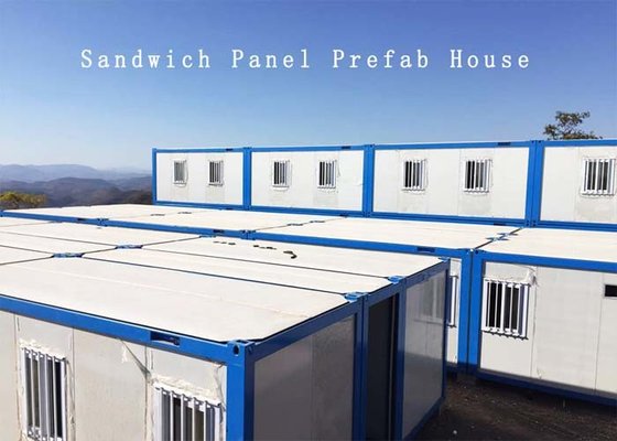 Modular 20ft Sandwich Panel Prefab House , Fully Furnished Steel Container Homes