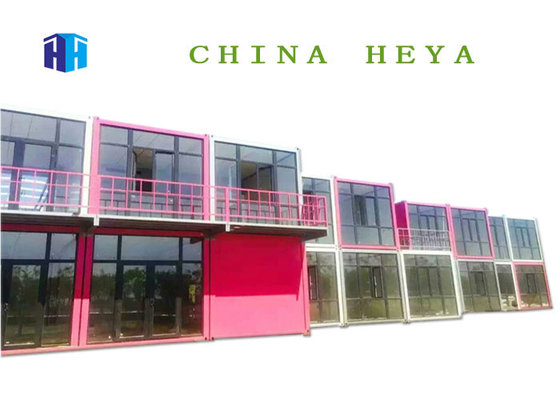 Earthquake Proof Double Storey Prefab Houses Cargo Container Hotel Room Design