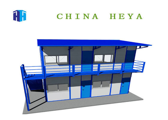 Integrated Prefab Camp Houses Modular Building Slope Shaped Roof Easy Assembly
