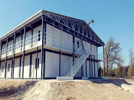 Two Story Steel Prefabricated Homes Warehouse Beam Industrial Building