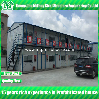 Two storey prefabricated house with rock wool sandwich panel