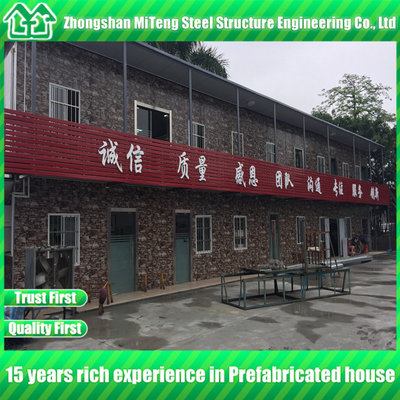 Prefabricated light steel structure building modular house with cultural stone sandwich panel