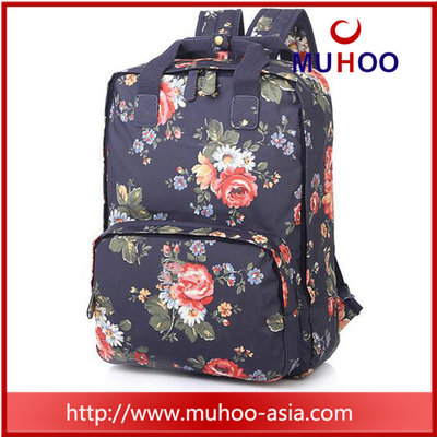 fashion flower handbag laptop school bag travel backpacks for outdoor