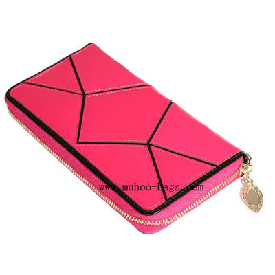 Fashion Leather Lady's Wallet, Purse (MH-2066 Fushia)