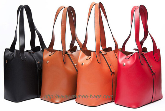 Fashion Brown Leather Handbags for lady (MH-6026)