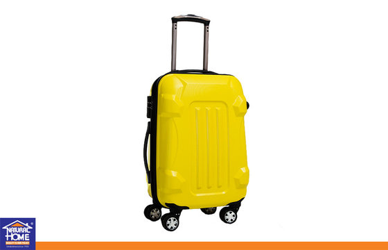 Plain Strong ABS Plastic Portable Trolley Travel Luggage Cases With Coded Lock PC Suitcase