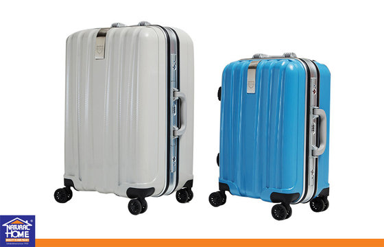 Fashion Strip Travel Luggage Cases with ABS PC Hard Aluminium Tube , Trolley Bicycle Tire Suitcase