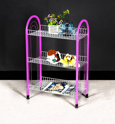 Custom 3 - 5 Tiers Modern Pink Storage Shelves and Racks Space Saving  and Durable