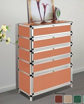 Living Room 4 Layer Shoes Rack Aluminum Garage Cabinets / Closets Custom Color and Size