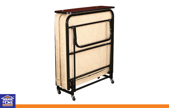Simple Fabric Portable Folding Bed Rollaway Study Furniture Foldable Beds with Flocking Cloth