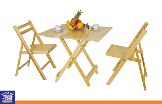 Wood Square Folding Dinning Table and Chairs Sets , Dining Room Wooden Table with Chairs