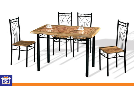 Particle Board Top Dining Table and Chairs Set for Restaurant / Home Indoor Outdoor Furniture