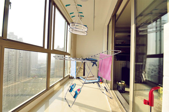 Folding and Portable Metal Clothes Drying Rack for Home Boutique Indoor / Outdoor Use