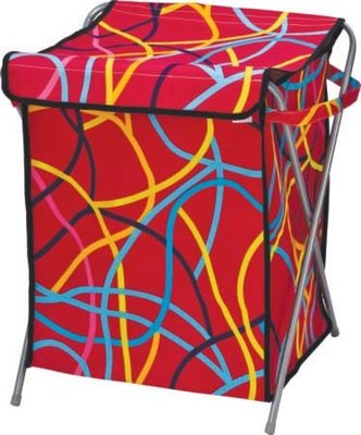 Foldable Oxford Fabric Iron Tube Decorative Storage Boxes Laundry Bin / Custom Clothes Basket