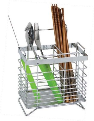 Flatware Caddy Chrome Wire Chopsticks Rack Home Kitchenware Knife and Fork Caddy