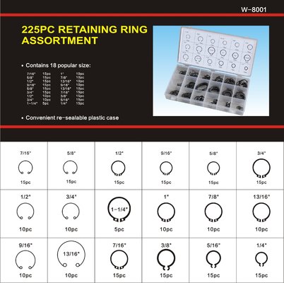Rubber  NBR Retsining Ring Assortment Kits Approved AS568 Standard For Oil Seals / Water Seals