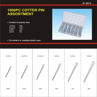 1000PCS Cotter Pin  Assortment Kits DIY For Custom W-8014