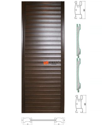 Brown Wooden Plastic Steel Composite Sliding Louvered Patio Doors Blind Door