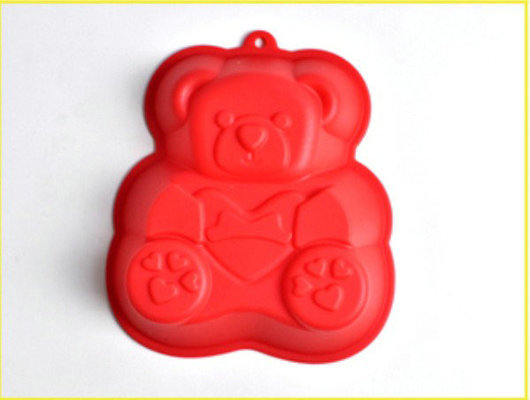 Silicon Kitchenware, Green / Purple / Red / Brown Silicone Cake Mold, Mini Bear Pan
