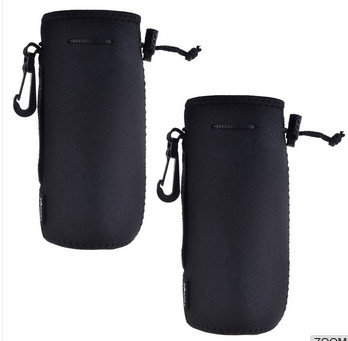 Black Neoprene Wine Bottle Sleeve With Plastic Hook , Neoprene Wine Carrier