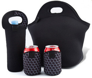 Neoprene Large Insulated Lunch Bag UV Protection With Smooth Skin