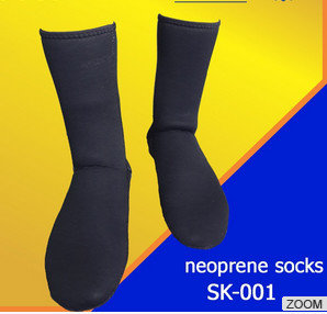 Black Waterproof Neoprene Boot Socks / Neoprene Toe Socks For Diving