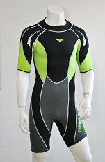 Neoprene Surf Suit 3mm SCR Material Laminate Black & Green nylon