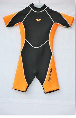 Children Neoprene Surf Suit in 3mm CR Material Laminate Black / Tan nylon