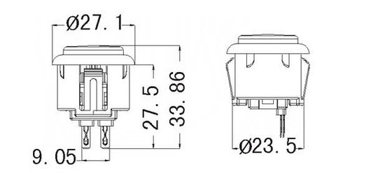 USD0.29---24mm Round-Locking Push Button with built-in switch