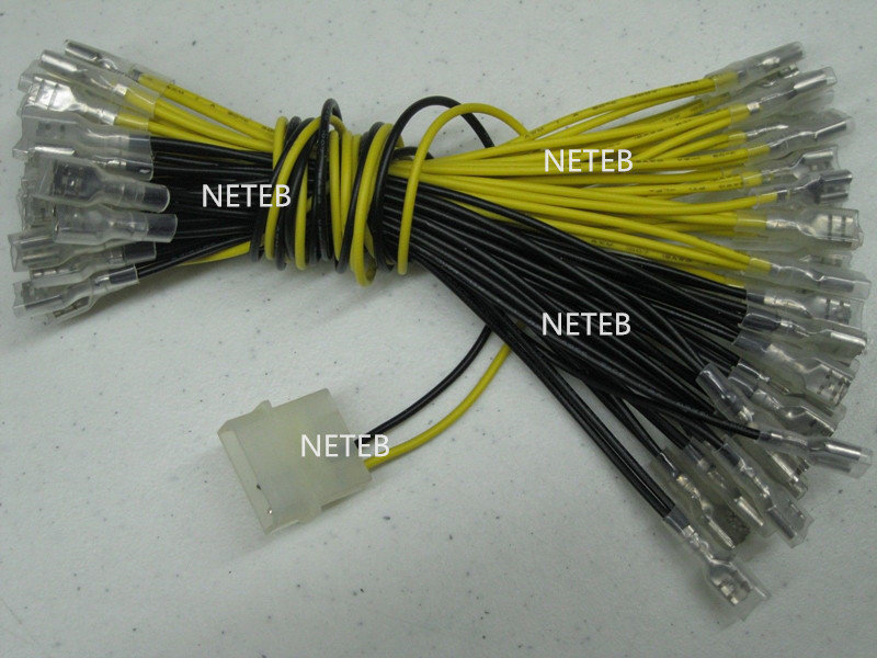 LED lamp Wire with 6.4mm quick connector and MOLEX style connector for illuminated button