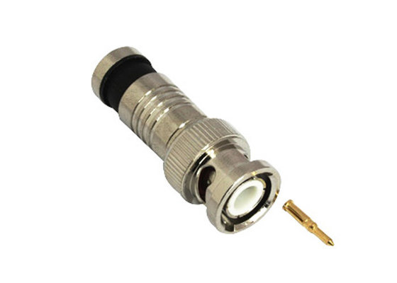 Connecteur du connecteur de la télévision en circuit fermé BNC de la compression RG6/rf pour le câble coaxial de liaison