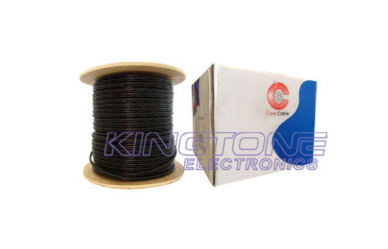 Tresse du câble coaxial de liaison 95% de télévision en circuit fermé de RG59/U AVANT JÉSUS CHRIST avec AVANT JÉSUS CHRIST la puissance, câble évalué siamois de CMR