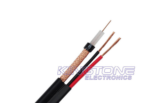 Câble coaxial de liaison 95% de télévision en circuit fermé de RG59 B/U + 2 câble siamois AVANT JÉSUS CHRIST de tressage du × 0,50 mm2 AVANT JÉSUS CHRIST
